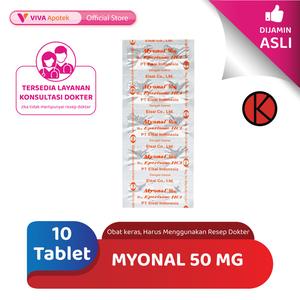 Jual Myonal 50 mg / Eperisone / Kejang Otot / Gangguan Otot (10 Tablet ...