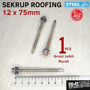 Jual BAUT SEKRUP SKRUP ROOFING HALUS 12 x 75 (7.5cm) SDS RUPING LION ...