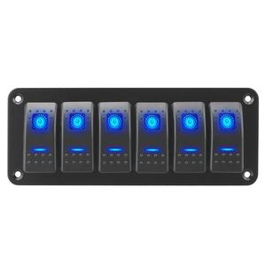 Jual New Panel Sakelar ON-OFF Rocker Biru 12/24V 6 Gang Untuk Kapal ...