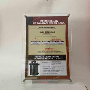 Jual Poster Akrilik Dekontaminasi Alat, Poster Cara Sterilisasi, Poster ...