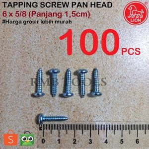 Jual Sekrup Skrup Tapping PH 6x5/8 1.5cm Pentol Kayu Tembok Alumunium 6 ...