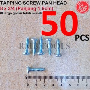 Jual Sekrup Skrup Tapping PH 8x3/4 1.9cm Pentol Kayu Tembok Alumunium 8 ...