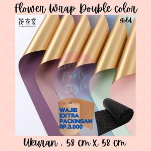 Jual 5 LEMBAR KOREAN KERTAS BUNGA DOUBLE COLOR GOLD FLOWER WRAPPING ALL ...