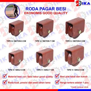 Jual Roda pagar roda bubut besi super as ukuran - Rell Siku + bulat ...