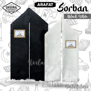 Jual Sorban Arafat Hitam / Putih Polos - Kain Surban tenun Souvenir ...