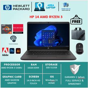 Jual [New] Laptop Hp 14 Amd Ryzen 3 5300U 16Gb 512Gb Ssd Hd Touch Win11 ...