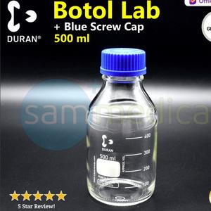 Jual Schott Duran Botol Lab Lab Bottle + Screw cap Biru 500 ml ...