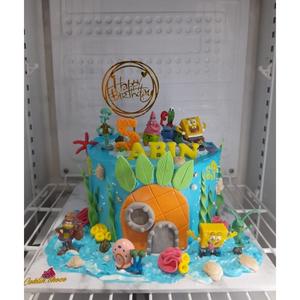 Jual kue ulang tahun karakter spongebob/ cake birthday spongebob and ...