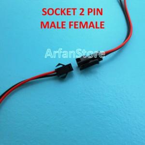 Jual PRODUK TERBARU! Socket 2 Pin Male Female Soket Sambungan Kabel ...