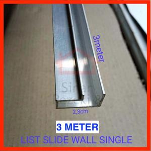 Jual Rel Slide Wall SINGLE Sliding / List Ambalan Rak Lis Sliding Wall ...
