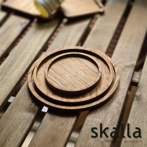 Jual Varma wooden coaster Tray bulat tatakan alas wadah gelas kayu jati ...