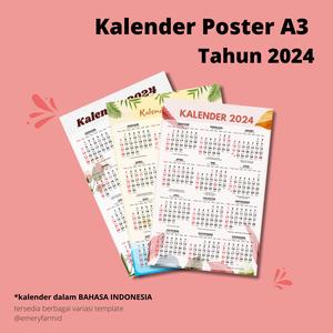 Jual [A3+] Kalender Poster - Kalender 2024 | ada pilihan template - Kab ...