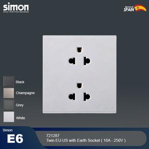 Jual SIMON E6 Socket-Outlets Twin EU-US with Earth Socket 721287 ...