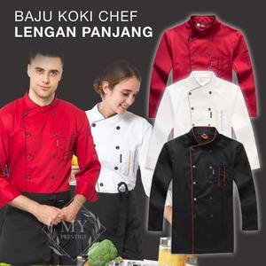 Jual Seragam Koki Baju Chef Lengan Panjang Jaket Masak Dapur Kitchen ...