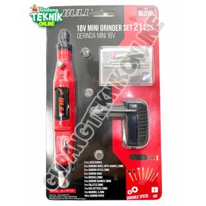 Jual Mini Die Grinder Set 21pcs 18V BULL BL318 Alat Gerinda Bor Tuner - Kab. Klaten ...
