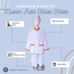 Jual SERAGAM TK/PAUD MUSLIM PUTIH BAJU TK/PAUD MUSLIM PUTIH KOMBINASI ...