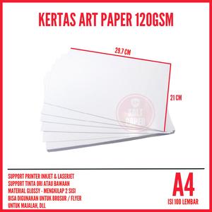 Jual Kertas Art Paper 120 gsm A4 isi 100 lembar / Kertas Flyer A4 ...