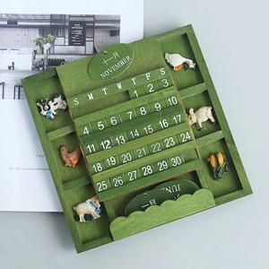 Jual Creative Cool Wooden Retro Perpetual Calendar Wall Farm - Jakarta ...