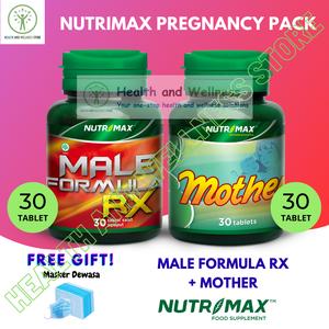 Jual NUTRIMAX PREGNANCY PACK MALE FORMULA RX 30 TABLET DAN MOTHER 30 ...
