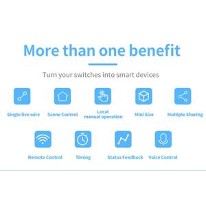 Jual NT EWeLink No Neutral Wire Wifi Switch MINI Smart Light Switch ...