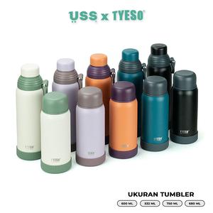 Jual USS x Tyeso Tumbler Botol Termos Portable 2in1 532/600ml & 680/750ml - 532ml/600ml, Hitam ...