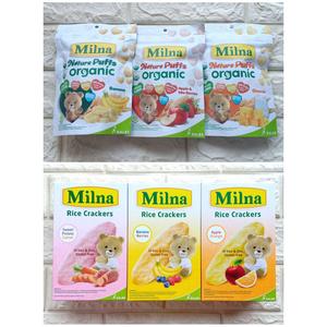Jual Milna Nature Puffs Puff Organic Rice Crackers Krekers Beras Snack ...