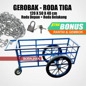 Jual Terlaris gerobak Roda Tiga 120x50x40 cm - gerobak dorong rangka ...