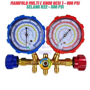 Jual Manifold AC R22 R410 R32 + Selang R22 Starmec (Knob Besi) Double ...