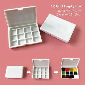 Jual Plastic Rectangular Watercolor Palette 12/24 Grid Paint Box ...