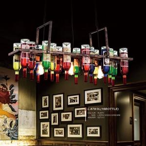 Jual L678 3L 16 botol lampu gantung botol vintage hias lighting rusty ...
