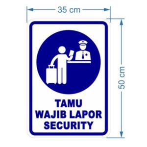 Jual BEST SELLER RAMBU TAMU WAJIB LAPOR SECURITY 35CM X 50CM PLAT ...