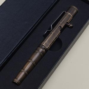 Jual Handmade Brass Gel Pen Retro Bamboo Node Bolt Type Pen Military ...