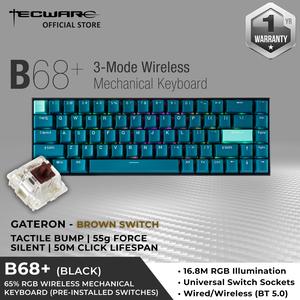 Jual Best Tecware B68+ RGB Backlit Wireless Mechanical Keyboard, 3 Mode ...