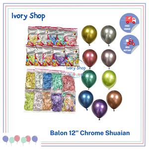 Jual Balon Latex Metalik Chrome Shuaian 12 inch Balon Metalic Krom Pack ...