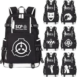 Jual SCP Foundation Backpack Black Bookbag Cartoon School Bags for ...