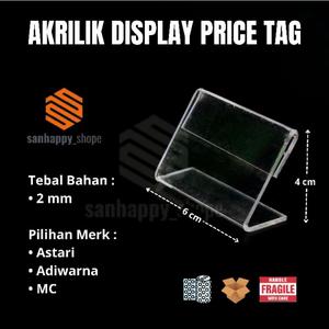 Jual Ready Price Tag Akrilik Rak Stand Display Label Harga Produk Uk 4 ...