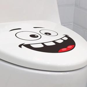 Jual Creative Self-adhesive Toilet PVC Toilet Stickers Smiling Face ...
