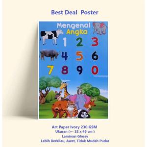 Jual Poster Sekolah | Poster Mengenal Angka | Poster Pengenalan Angka ...