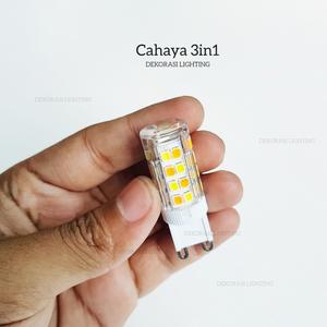 Jual Lampu Halogen Kacang Led kaki G9 5W 3warna Putih Warm White cool ...
