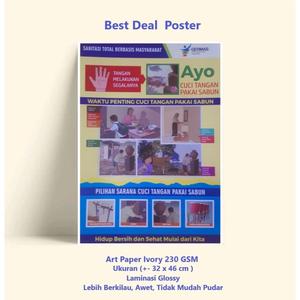 Jual Poster Cuci Tangan | Poster STBM | Poster Ayo Cuci Tangan Pakai ...