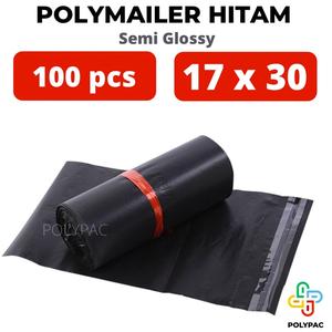 Jual Plastik Polymailer Hitam Semi Glossy [17x30] - Bungkus Plastik Packing Online - 17x30 Semi ...