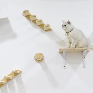 Jual . Wall Mounted Wooden Climbing Cat Shelves Cat Hammock And ...