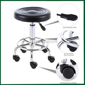 Jual Kursi Salon Hidrolik Bulat / Barstool / Kursi Lab Roda - Hitam ...