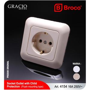 Jual Broco 4154 (B) Stop Kontak Pengaman (CP) Gracio - Cream - Cream ...