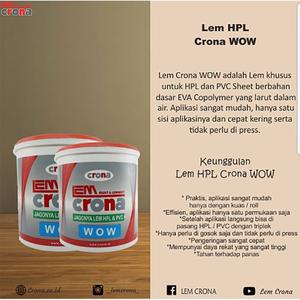 Jual Lem Crona WOW Lem HPL & DECOSHEET Efisien Aplikasi Hanya 1 Muka 4 ...
