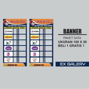 Jual PROMO Banner spanduk konter ukuran 100 x 50 beli satu gratis satu ...