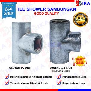 Jual TEE SHOWER 1/2" dan 3/4" BESI SAMBUNGAN PIPA BESI TEE 3/4 ...