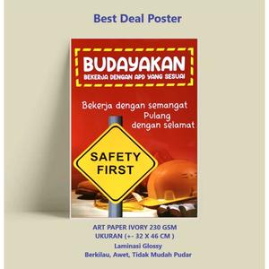 Jual Poster Budayakan Bekerja Dengan APD yang Sesuai | Poster Safety ...