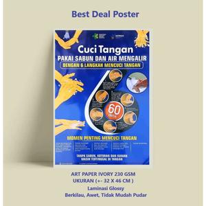 Jual Poster Cuci Tangan | Poster Cuci Tangan Pakai Sabun dan Air ...