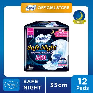 Promo Charm Pembalut Safe Night 35cm Wing 12 pads - - Charm Official ...